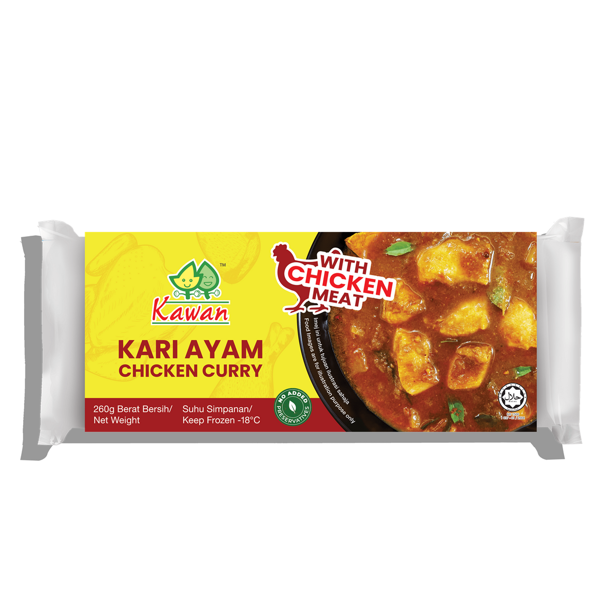 [Wholesale] Chicken Curry (24pkts x 2 pcs x 130g) - Kawan Food Online Malaysia