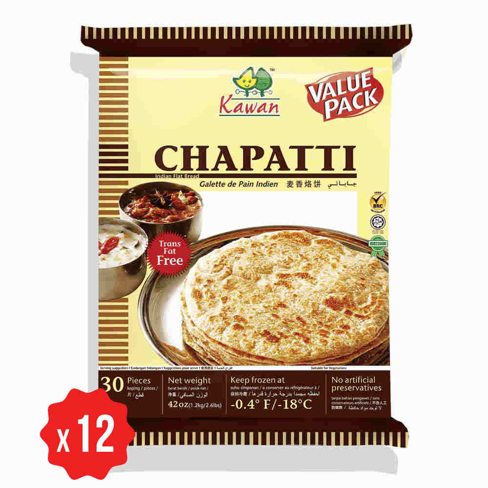 Roti Chapatti Value Pack | Kawan Food Malaysia – Carton 30 pcs x 12